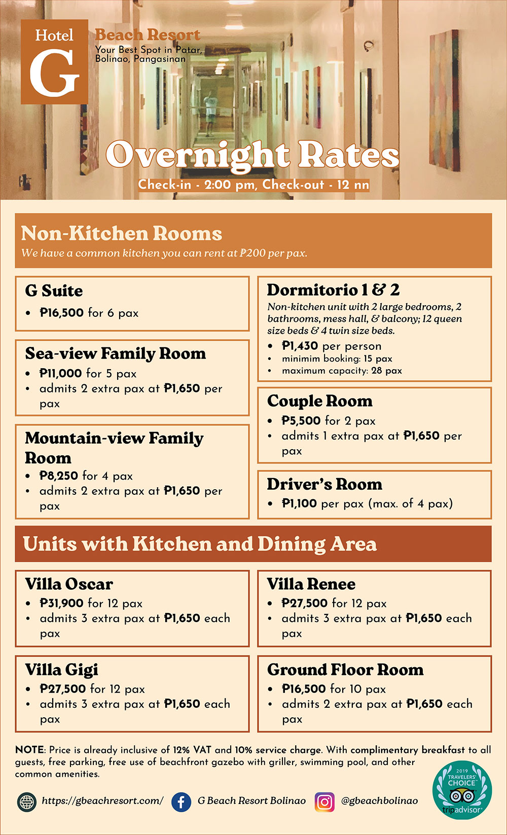 Rates – G-Beach Resort Patar White Beach in Bolinao, Pangasinan